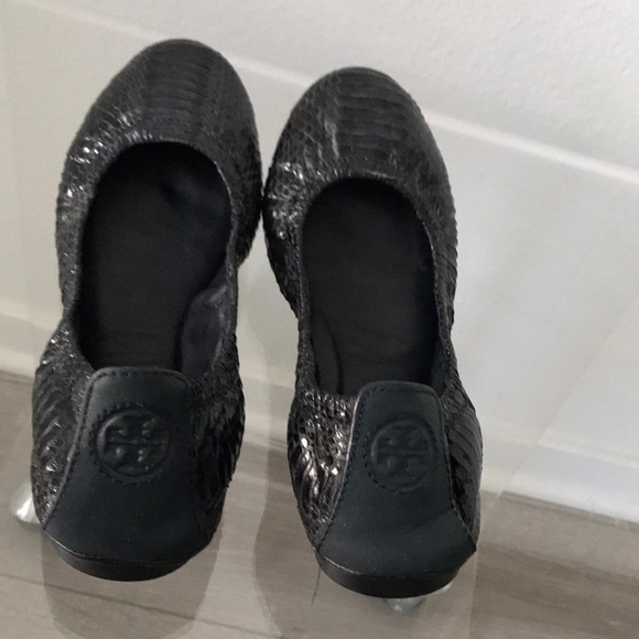 Tory Burch | Shoes | Tory Burch Eddie Snake Embossed Leather Ballet ...